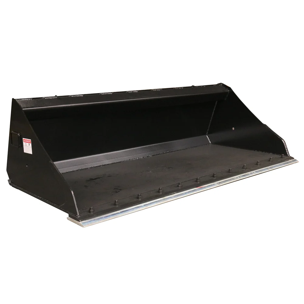 72" Skid Steer All Season Clean-Up Bucket Attachment, Heavy Duty Smooth ...