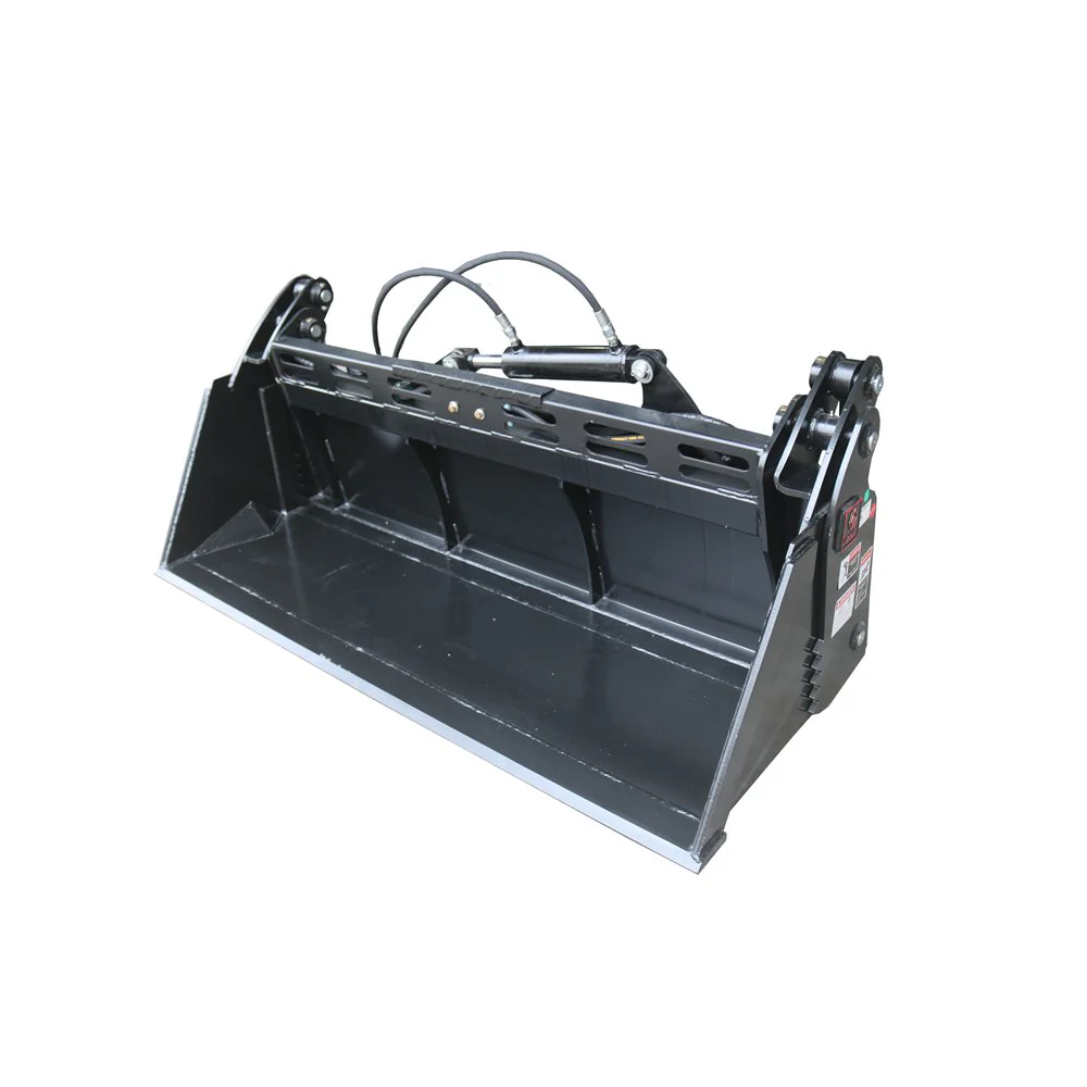 Tilting Skid Steer Attachments 68" 4IN1 Combo Bucket with Cutting Edge ...